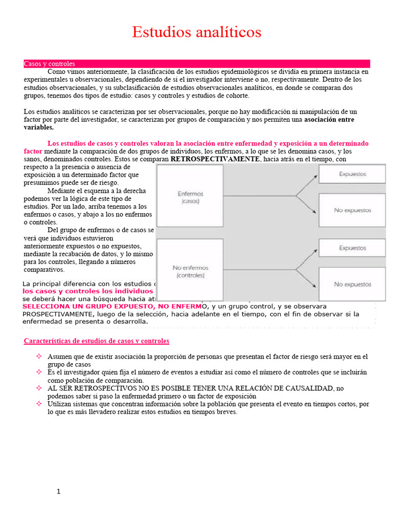 Estudios Analiticos | PDF | Estudio de cohorte | Intervalo de confianza