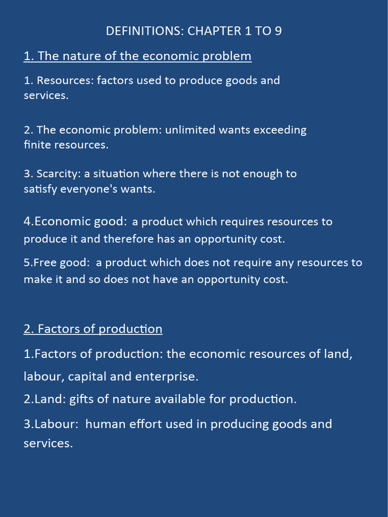 Key Economic Concepts and Definitions | PDF | Supply And Demand ...