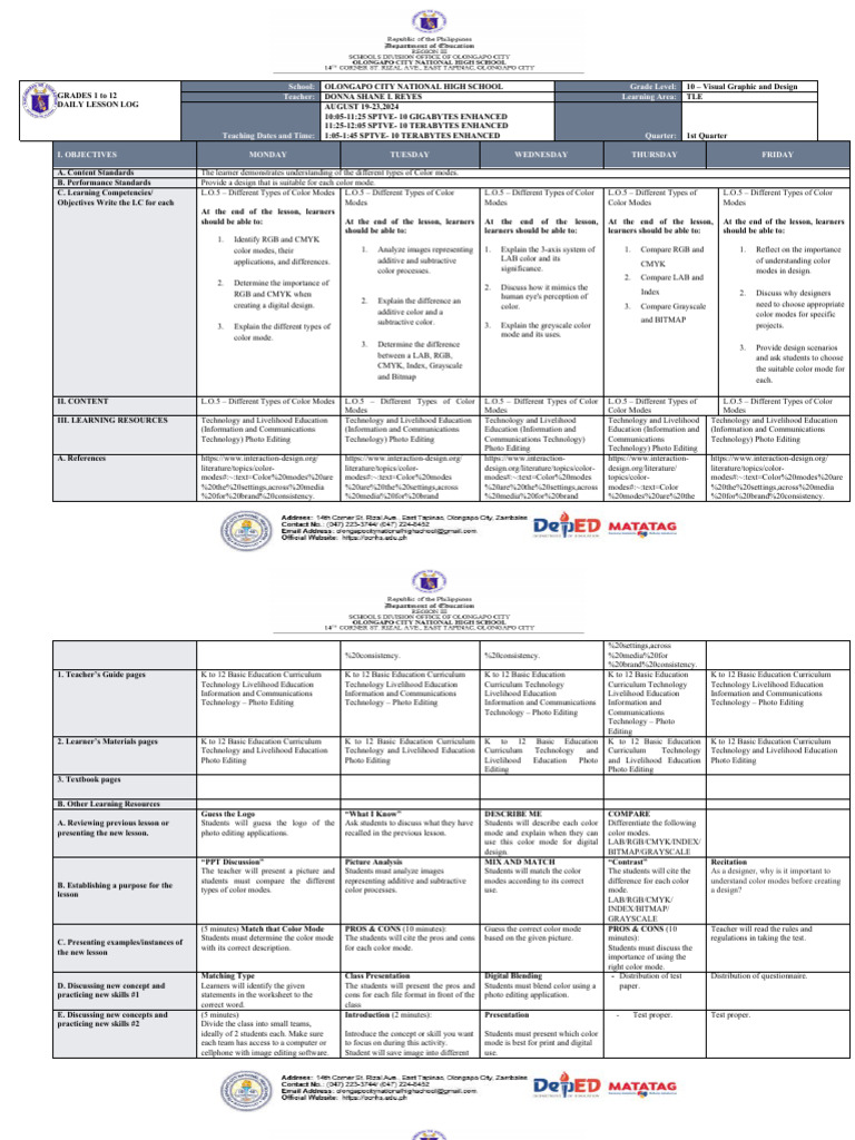 VGD Q1W4 | PDF | Color | Rgb Color Model