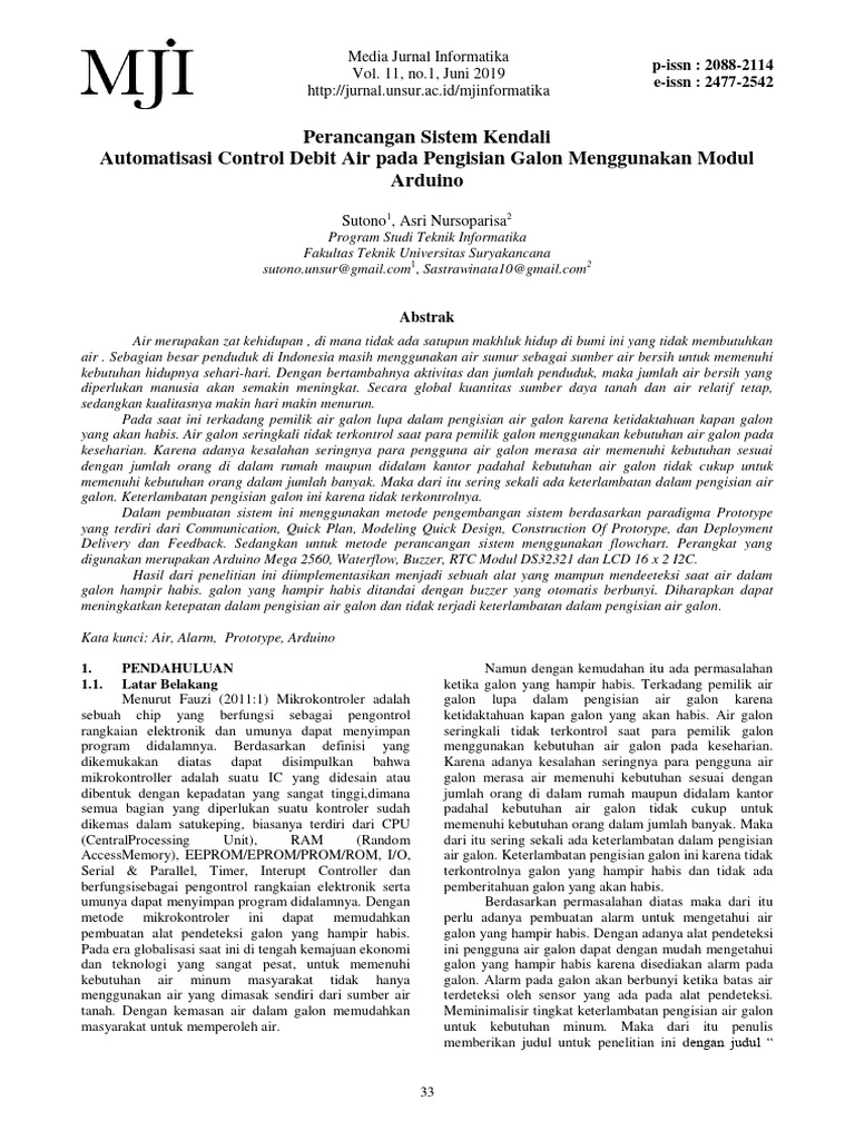 Sistem Alarm Otomatis Pengisian Galon | PDF
