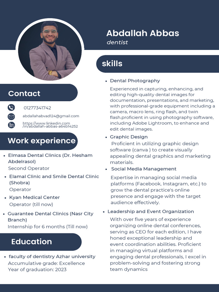 Abdallah Abbas Cv | PDF | Dentistry | Dentist