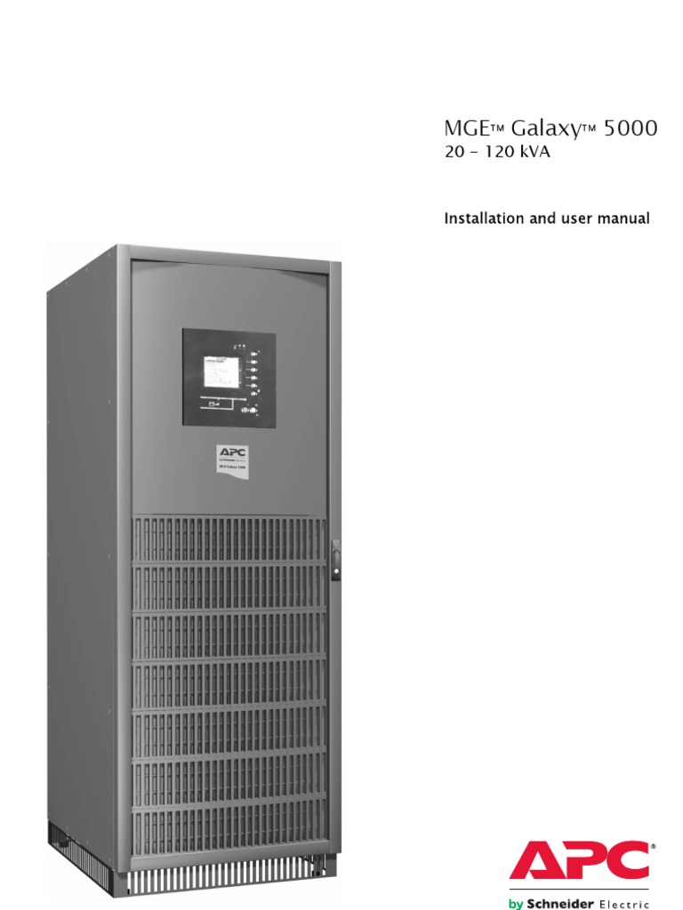 MGE Galaxy 5000 UPS Installation Manual | PDF | Electrical Connector ...