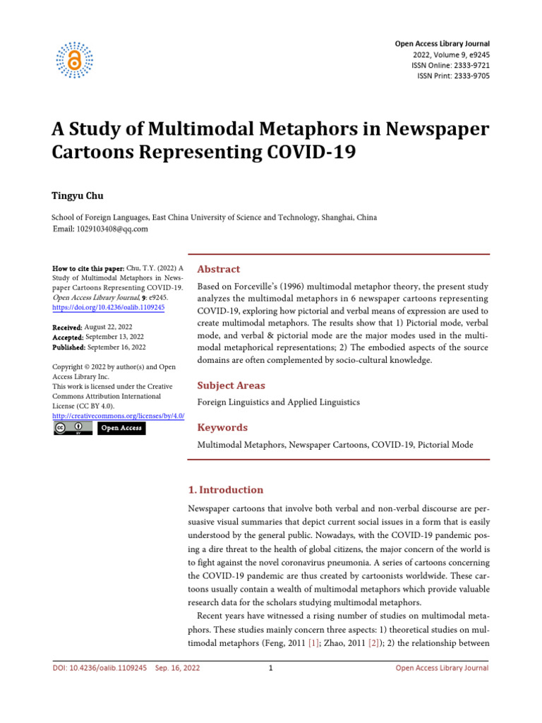 Multimodal Metaphor Covid 19 | PDF | Metaphor | Image