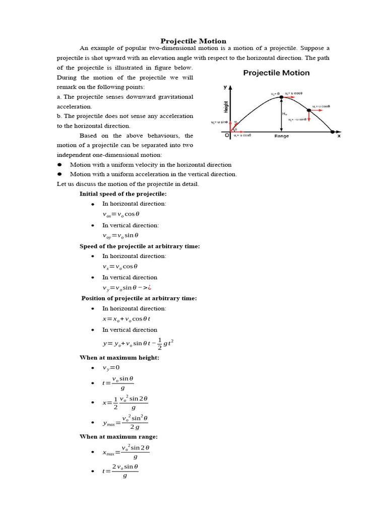 Projectile Motion | PDF
