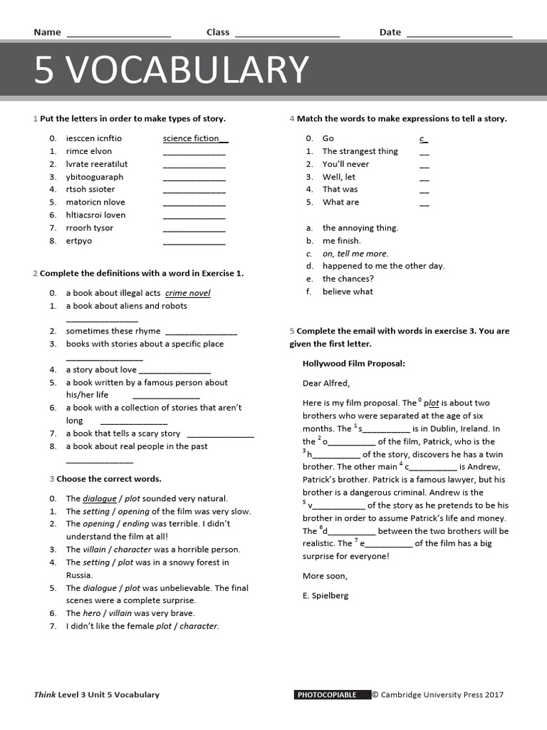 THINK L3 Unit 5 Vocabulary | PDF | Language Arts & Discipline | Foreign ...