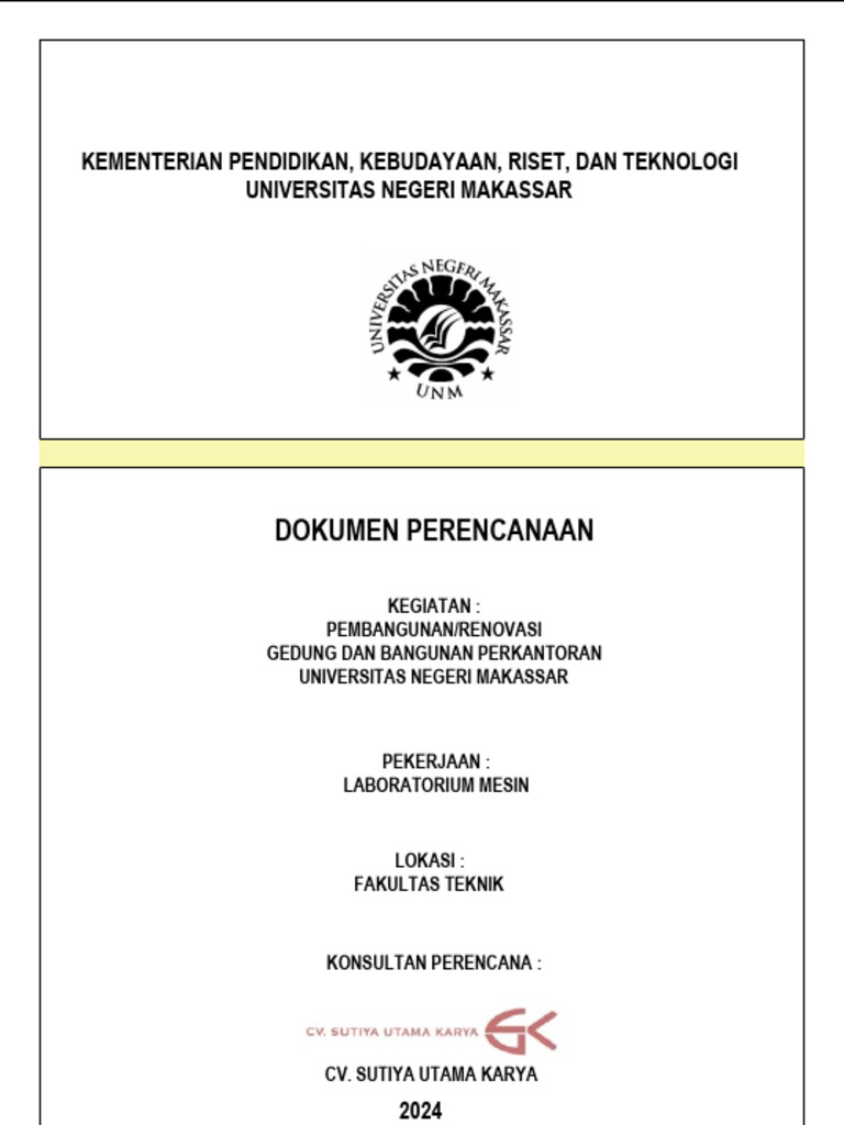 Rencana Renovasi Gedung UNM 2024 | PDF