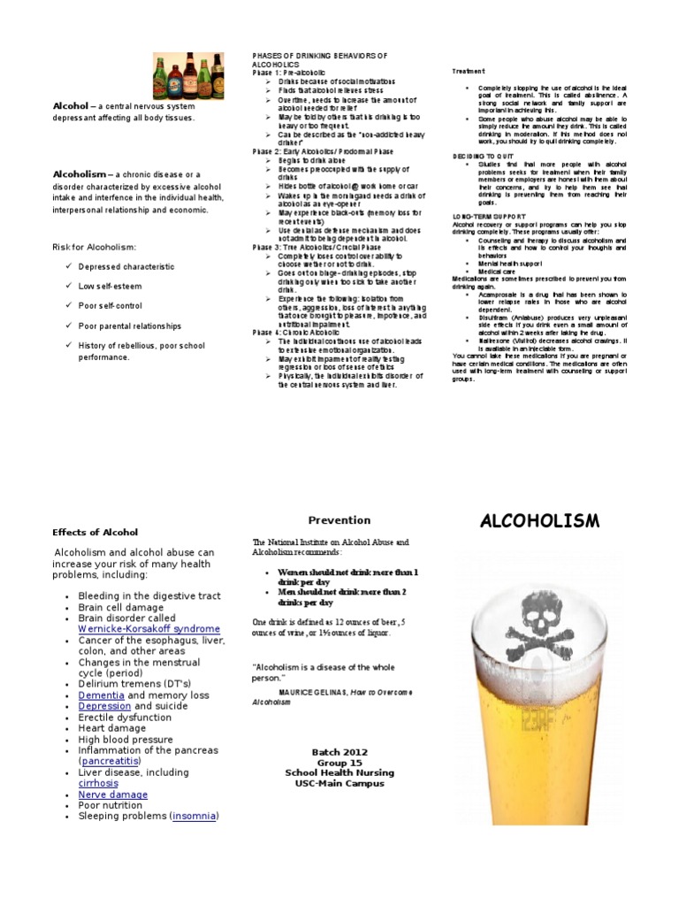Alcohol Brochure | PDF | Alcoholism | Substance Abuse