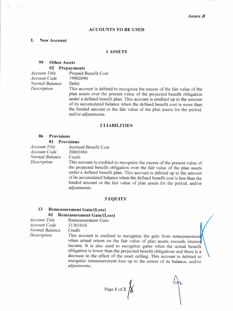 Defined Benefit Plan Account Codes | PDF | Debits And Credits | Fair Value