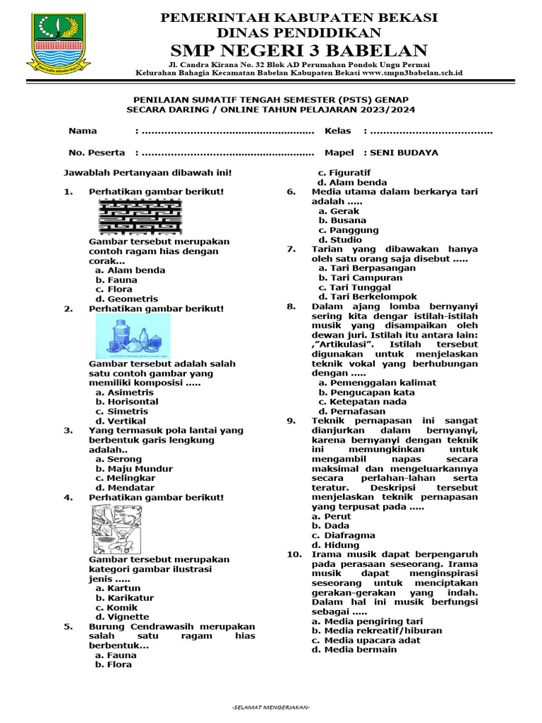 Soal Pts SBD Kelas 9 | PDF