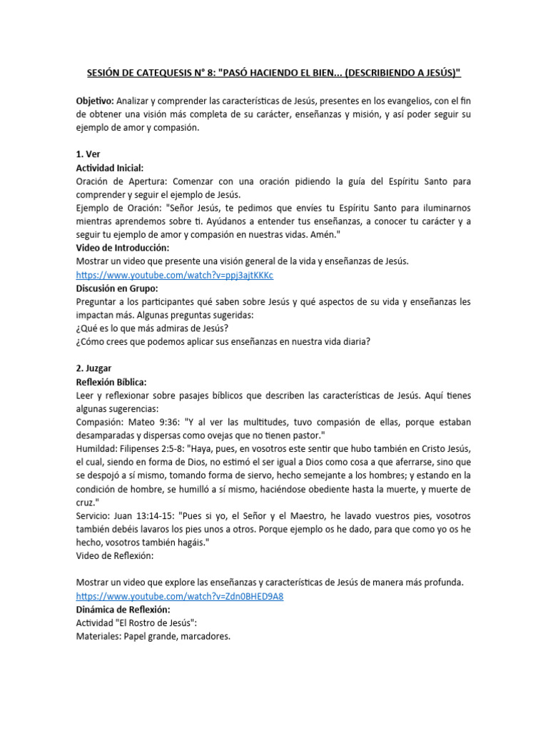 Sesión de Catequesis de Confirmacion n8 | PDF | Jesús | Oración