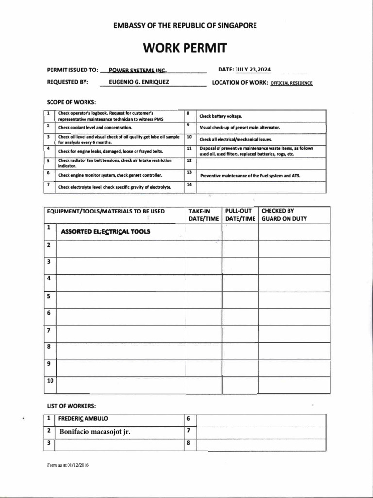 Singapore Work Permit Guidelines | PDF | Technology & Engineering