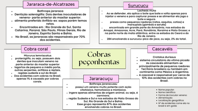 Mapa Cobras | PDF | Serpente | Cobras venenosas