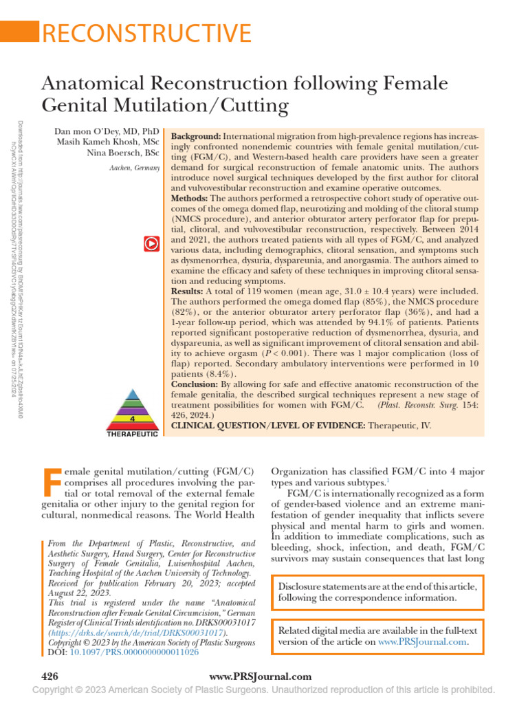 Anatomical Reconstruction Following Female Genital.42 | PDF | Clitoris ...