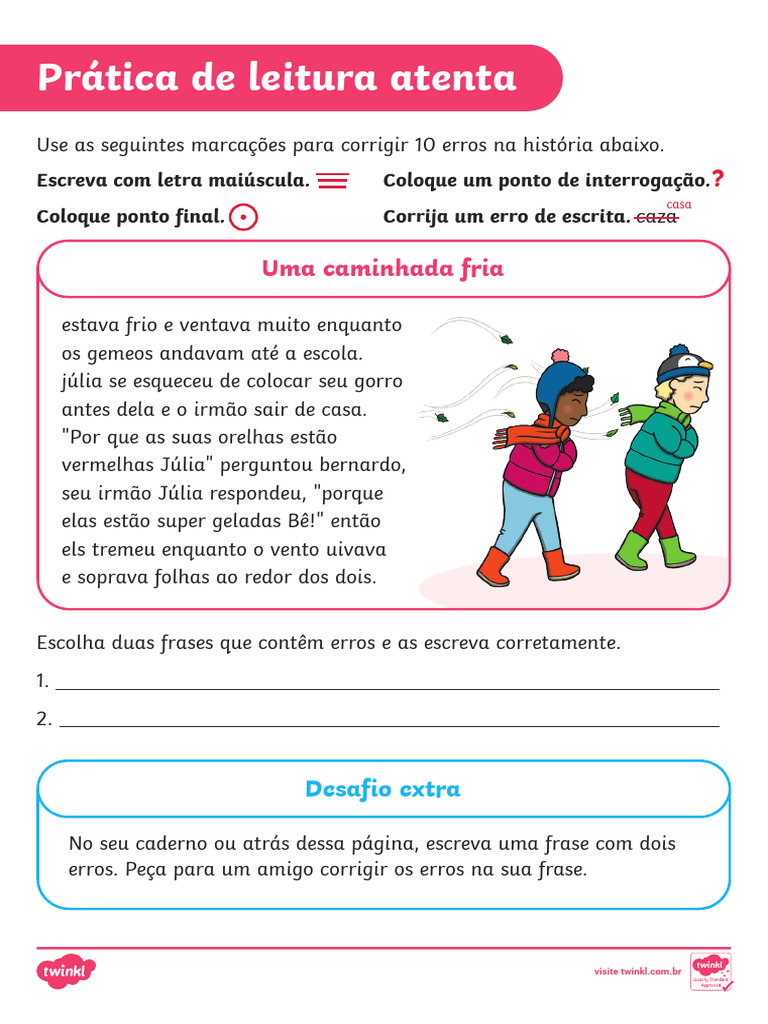 Atividades de Correção Ortográfica | PDF