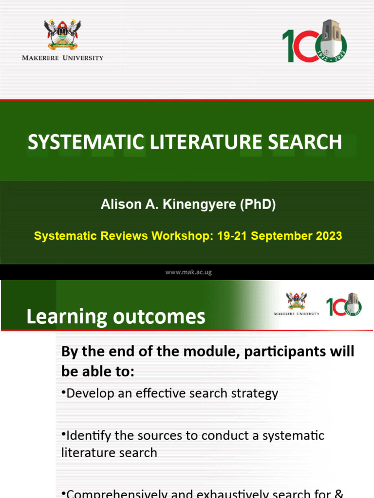 Systematic Literature Search-Final | PDF | Systematic Review | Science