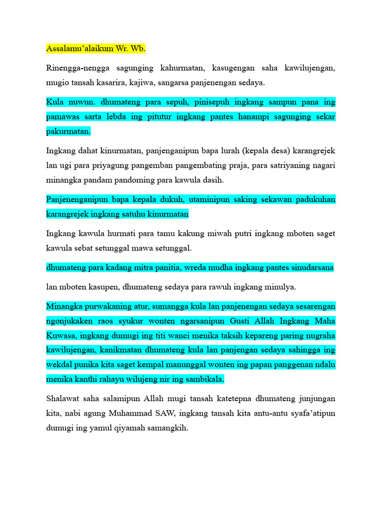 Teks MC Pentas Seni dan Ketoprak | PDF