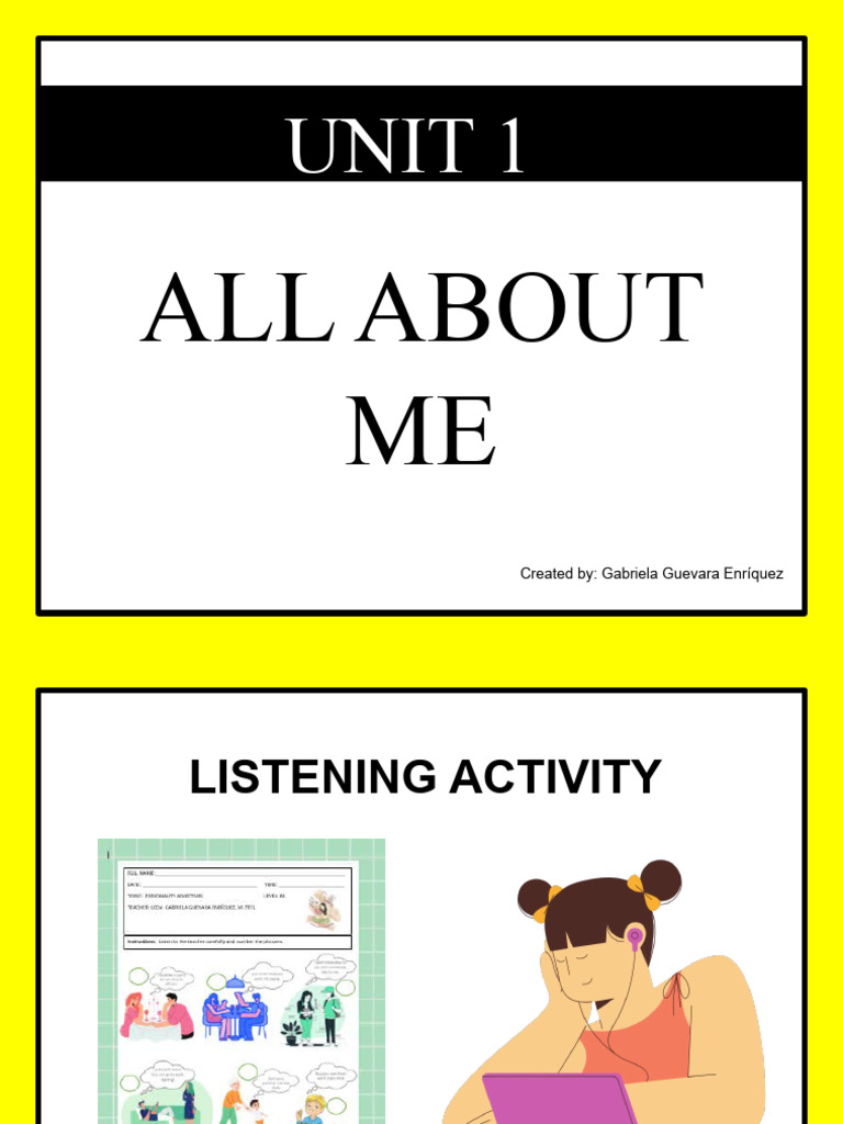 Lesson 1 - All About Me | PDF | Verb | Adverb