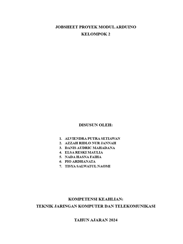 Jobsheet Proyek Modul Arduino | PDF | Komputer