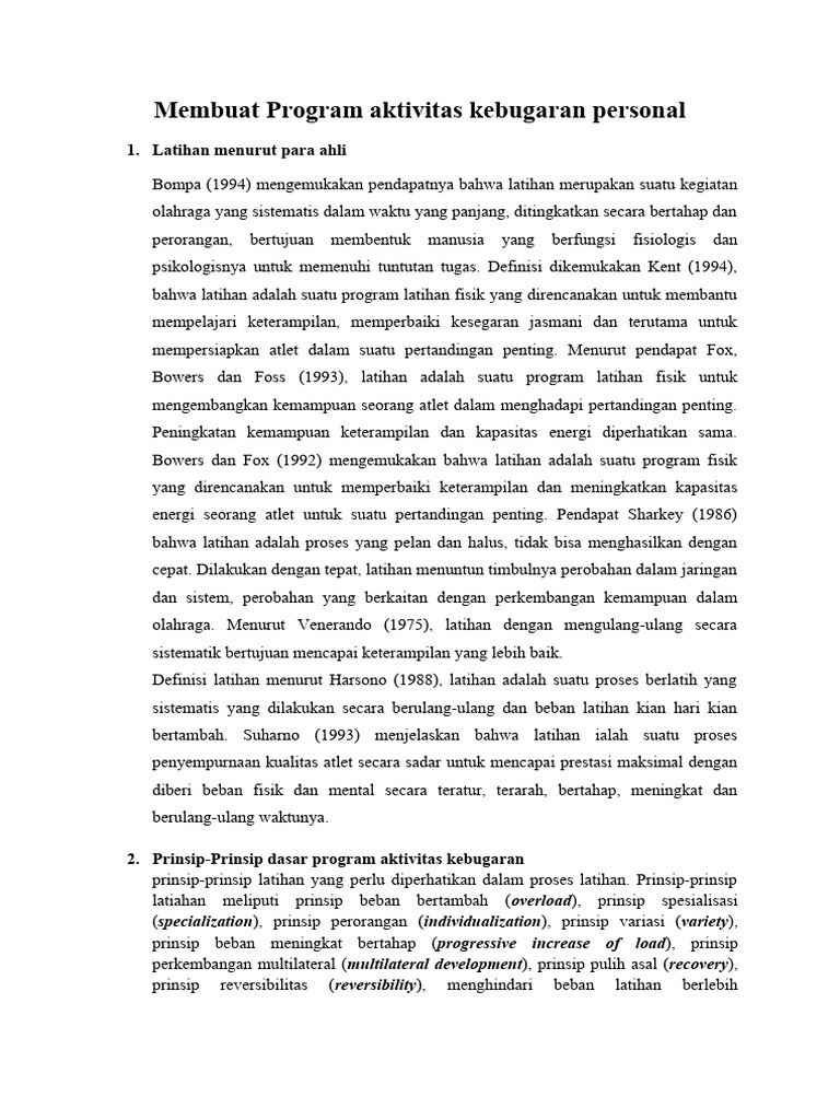 Program Latihan Kebugaran | PDF | Sains & Matematika