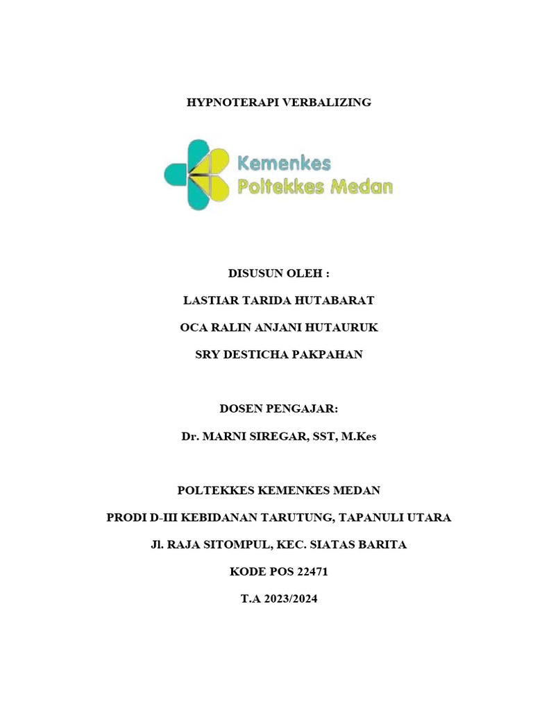 Hypnoterapi Verbalizing | PDF