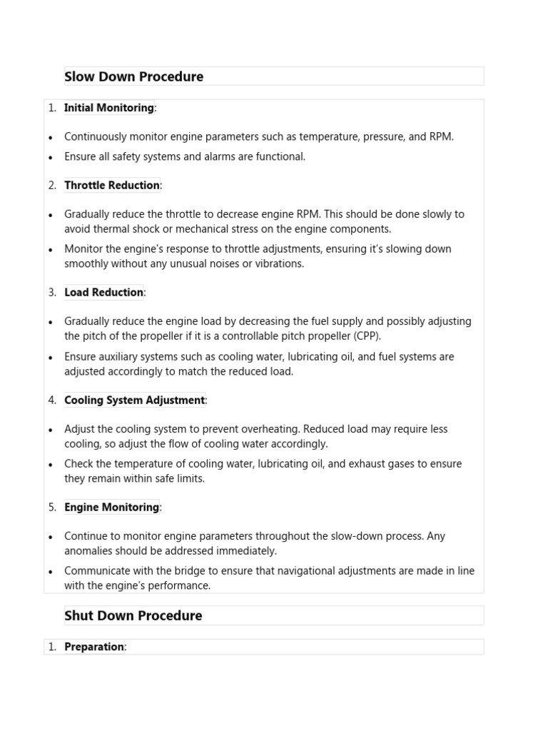 Slow Down Procedure | PDF | Throttle | Engines