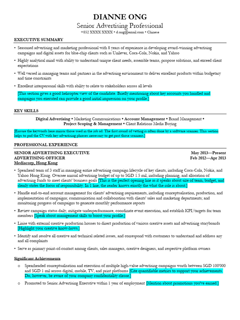 Client CV - Advertising Manager | PDF | Advertising | Sales