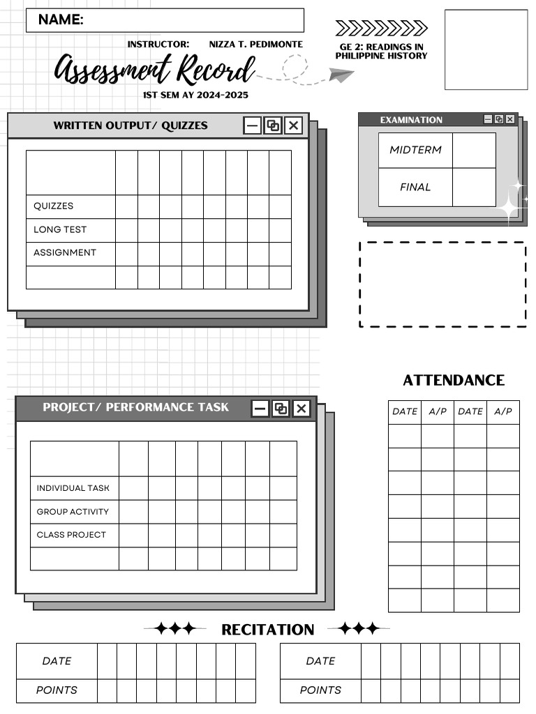 Assessment Record Sheet | PDF