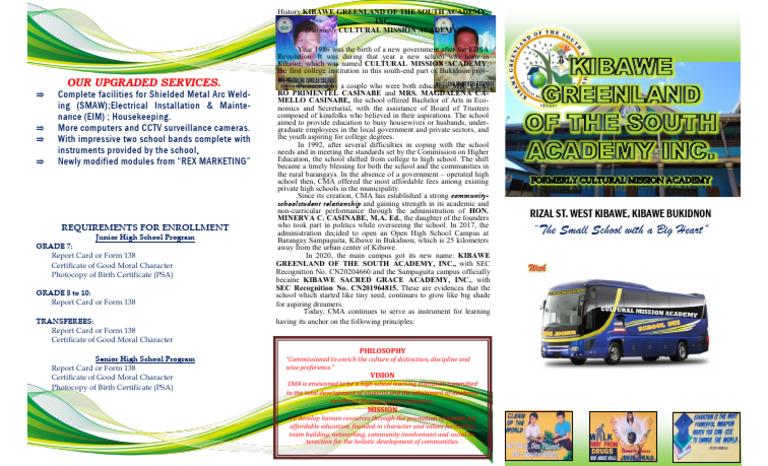 Kibawe Greenland Academy History | PDF