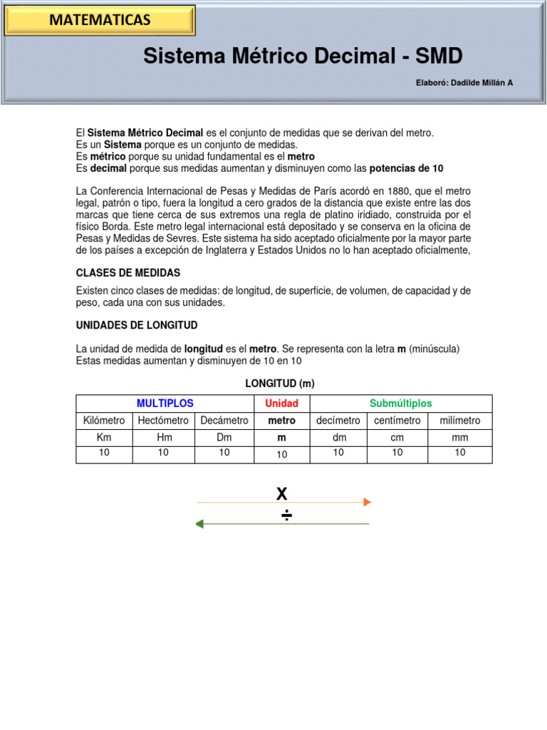 Sistema Métrico Decimal: Medidas y Unidades | PDF | Probabilidades y ...