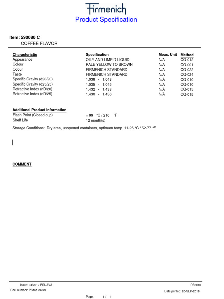Indesso 590080 C COFFEE - Prod Spect | PDF
