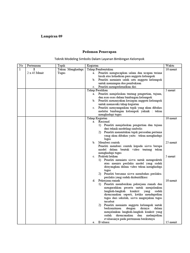 Pedoman Penerapan Teknik Modeling Simbolis | PDF
