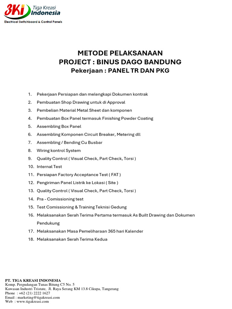 Metode Pelaksanaan Binus Dago | PDF