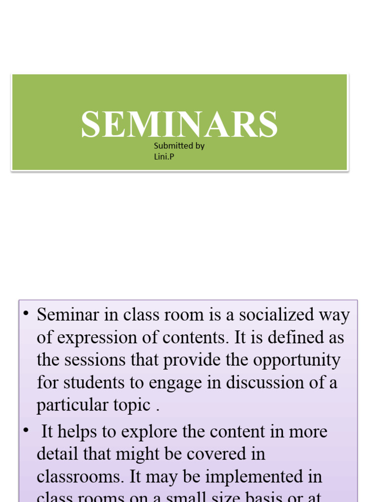 Seminars | PDF | Learning | Experience