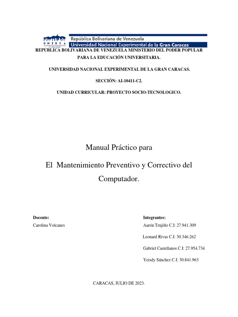 Manual Practico de Procedimiento | PDF | Hardware de la computadora ...