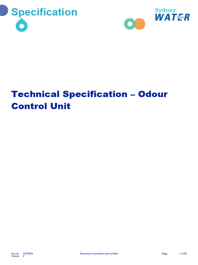 Odour Control Unit Ocu Standard | PDF | Specification (Technical ...