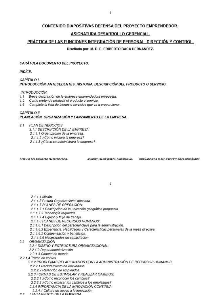 Contenido Defensa Proyecto Emprendedor V7 47P 2024 | PDF | Iniciativa empresarial | Business