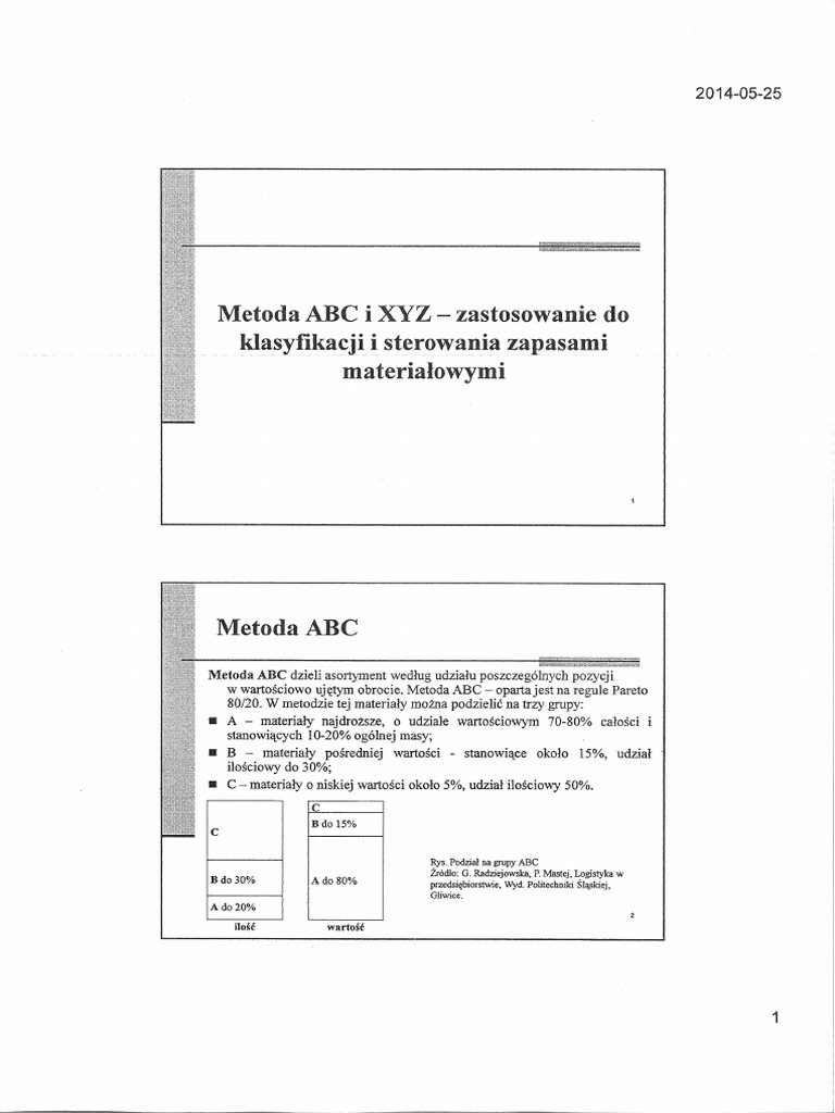 Metoda ABC XYZ | PDF