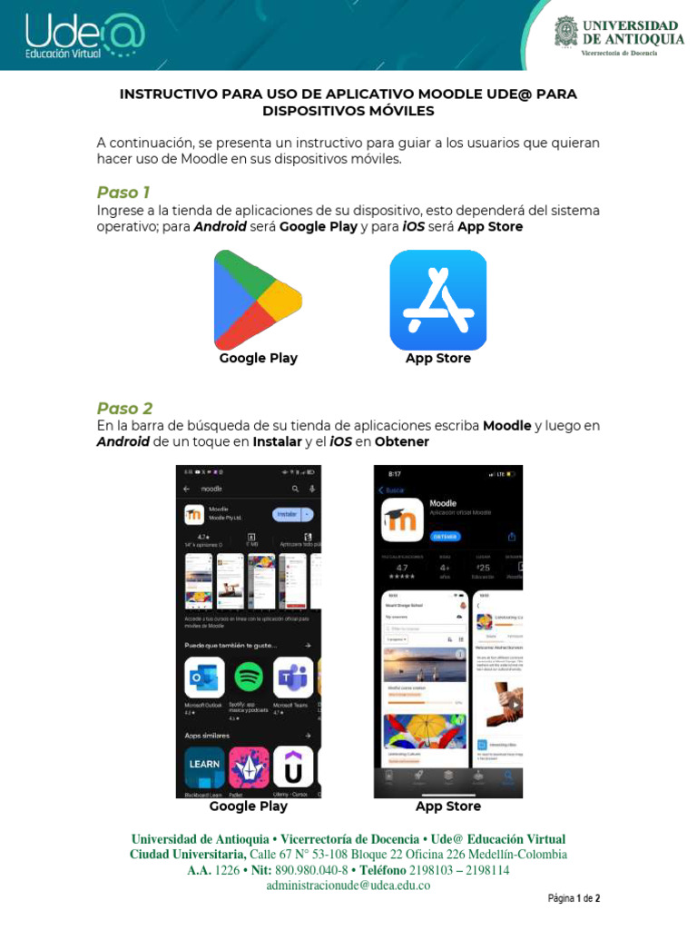 Instructivo App Mobile Moodle | PDF | Informática
