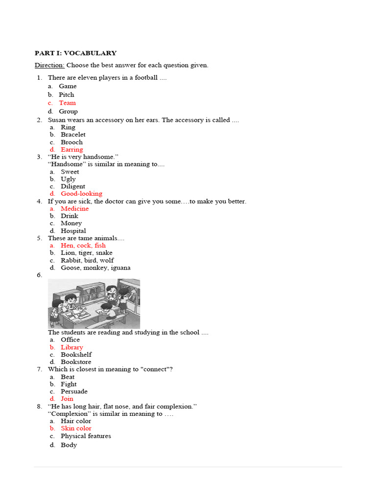 Soal Dan Kunci Jawaban Binggris Dimsa Fair 2021 1 | PDF