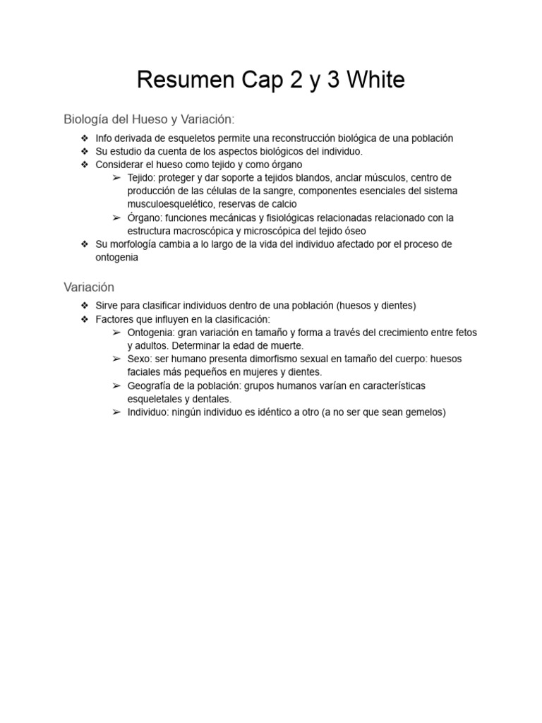 Resumen Cap 2 y 3 White | PDF