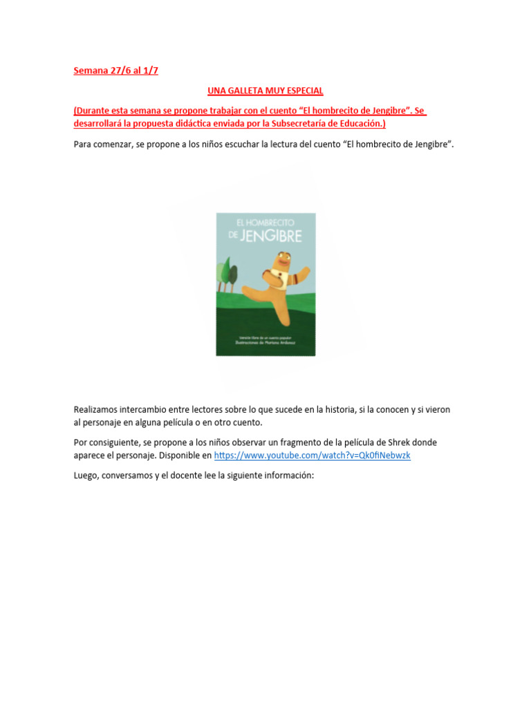 Actividades de Comprensión: Hombrecito Jengibre | PDF | Poesía | Libros ...