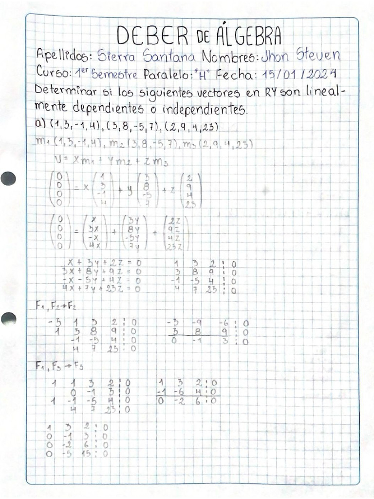 Tarea de Álgebra | PDF