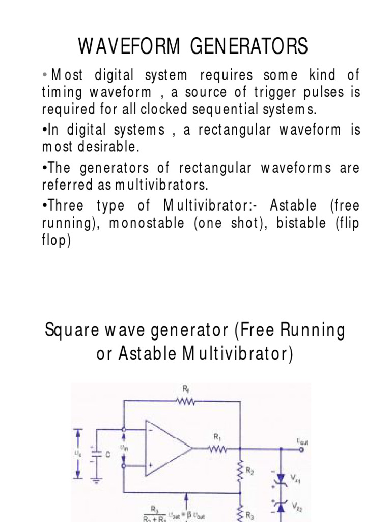 waveform_generator_multivibrator | PDF | Electronic Oscillator | Operational Amplifier