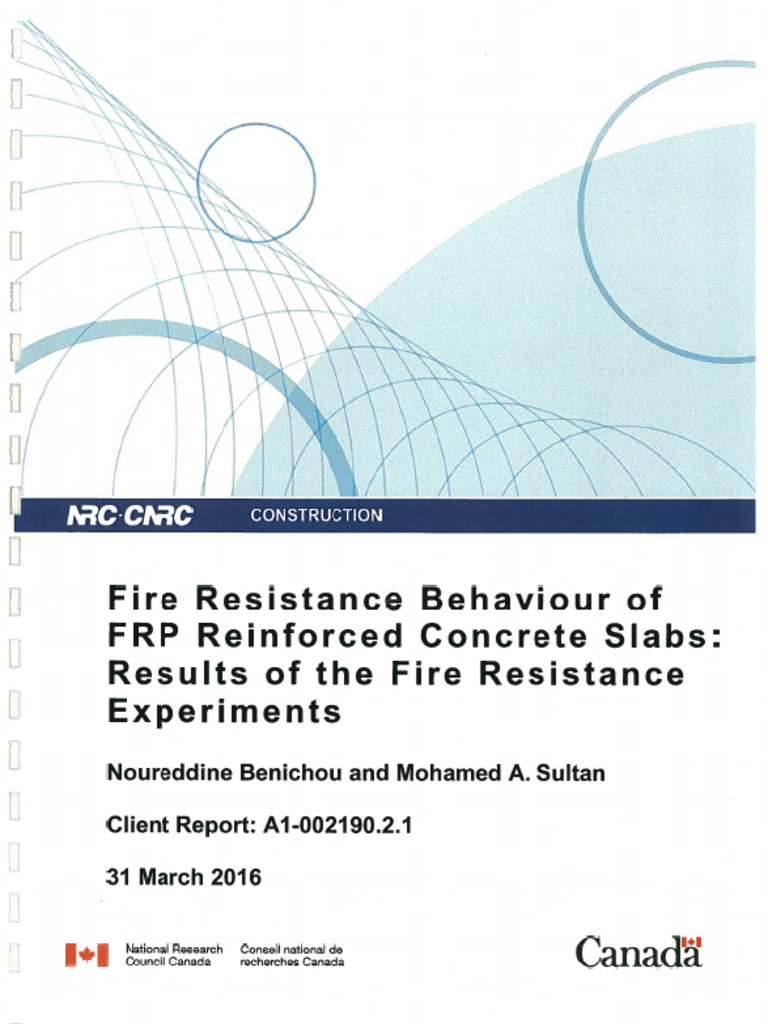 V-Rod Fire Resistance Behaviour of FRP Reinforced Concrete Slabs ...