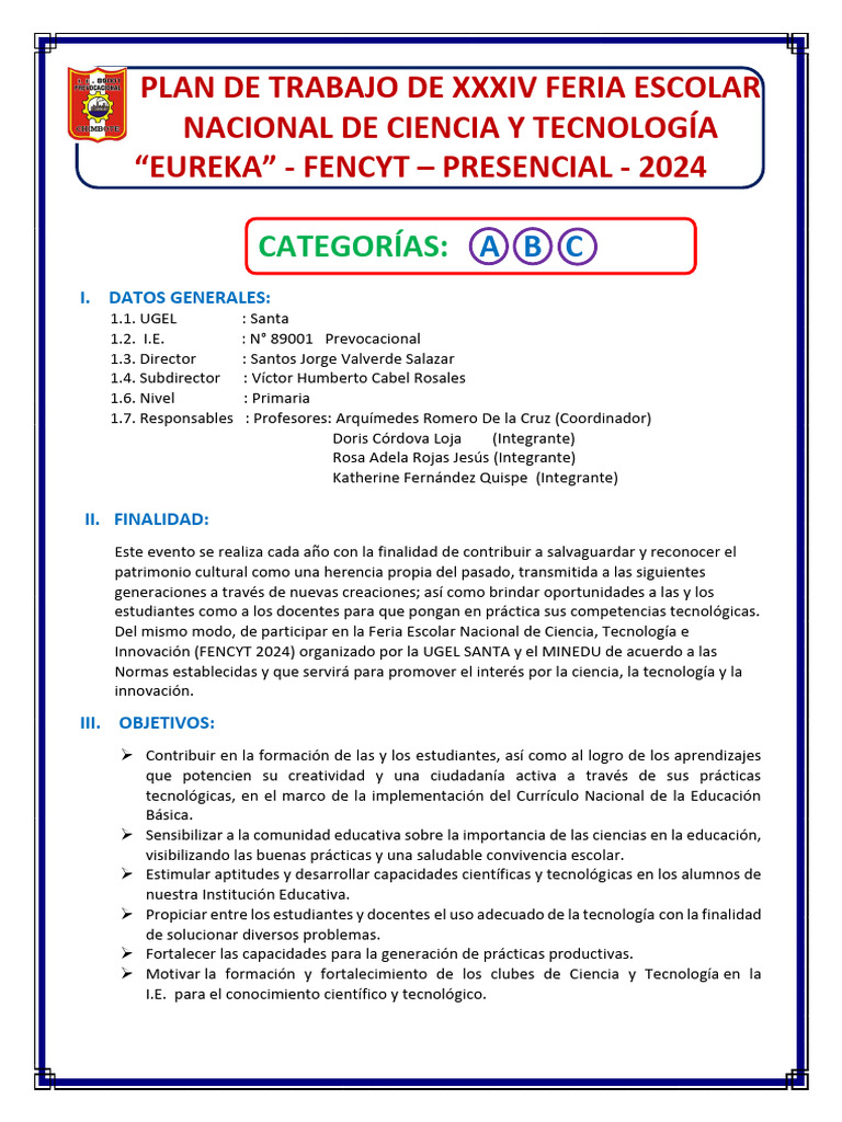 Plan de Fencyt - 2024 | PDF | Maestros | Enseñando
