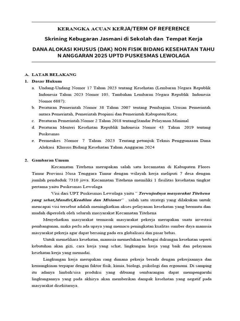 TOR Dan RAB K3 2025 | PDF