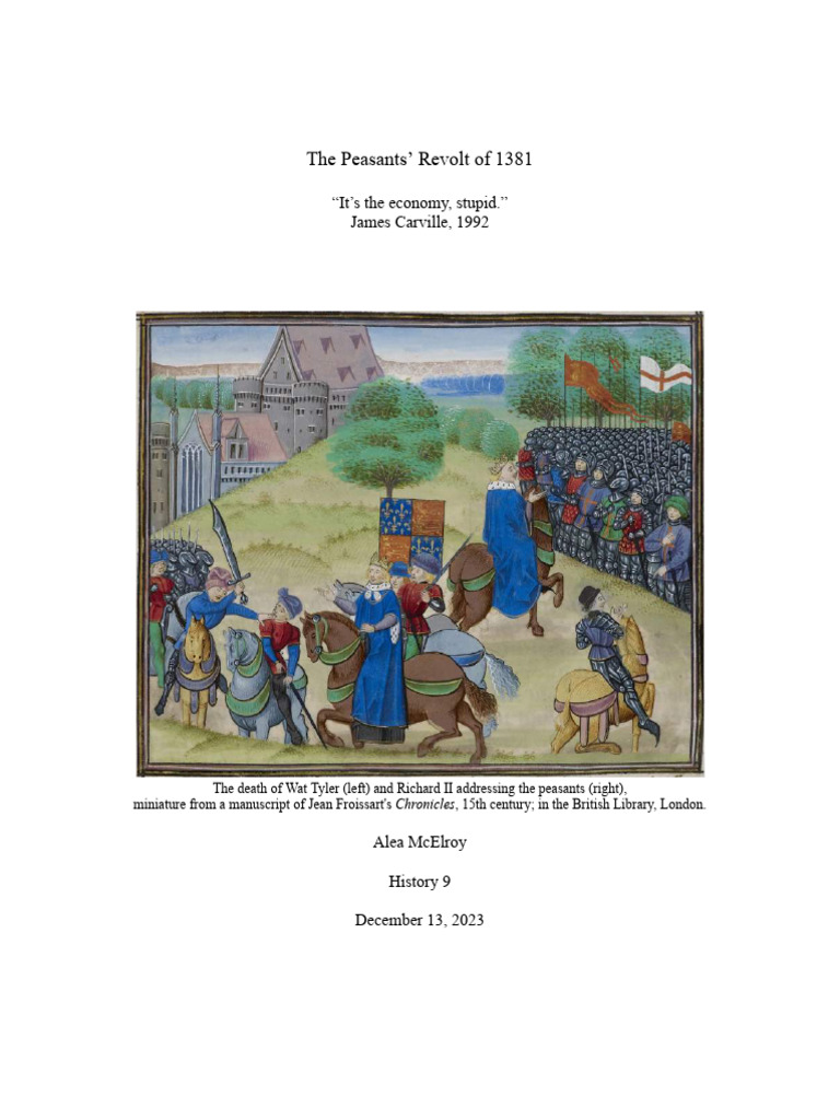 Writing Example-The Peasants' Revolt of 1381 - Compressed | PDF ...