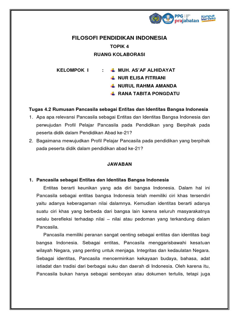 Topik 4 Ruang Kolaborasi Filosofi Pendidikan Indonesia | PDF | Kesehatan Holistik