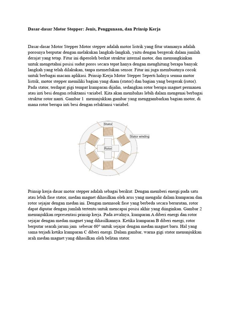 Dasar-Dasar Motor Stepper: Jenis, Penggunaan, Dan Prinsip Kerja | PDF ...