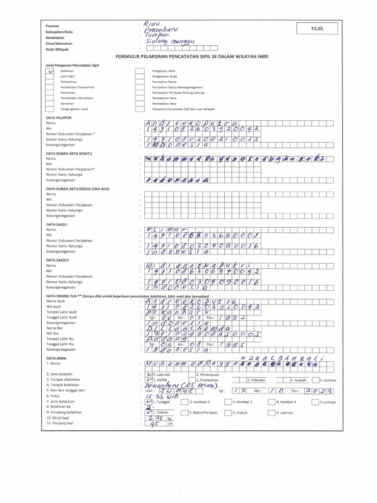 Formulir F2.01 | PDF
